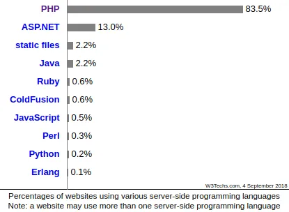 Most popular server side programming languages - PixelCrayons